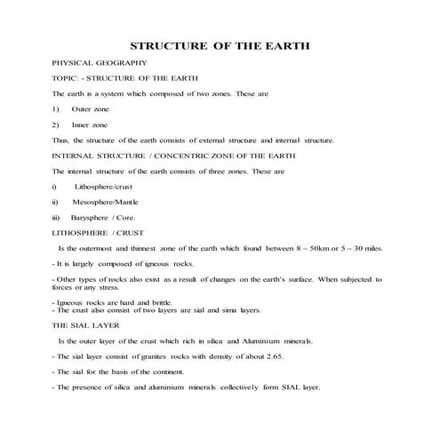Structure of the earth | PDF