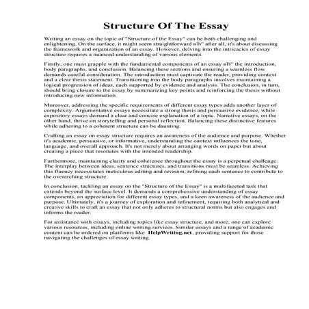 Structure Of The Essay. How to Improve Your Academic Writing with the ...