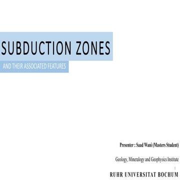 Subduction Zones and their Associated Features | PPTX