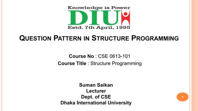 Question Pattern in Structure Programming | PPTX | Programming ... Question Pattern in Structure Programming | PPTX | Programming ...