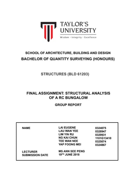 Building Structure - Structural Analysis of a bungalow | PDF | Civil Engineering Industry ...