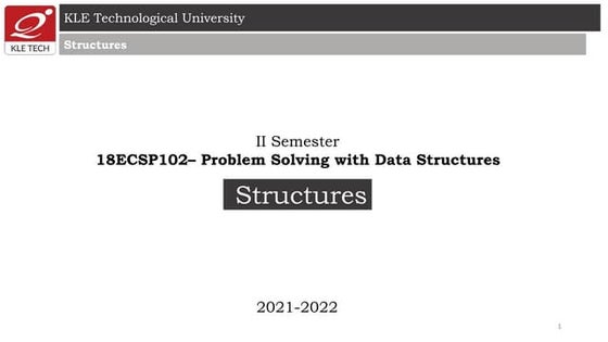 Powerpoint Presentation On Structures In C Programing Ppt