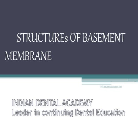 Structures of basement memberane/ dental implant courses | PPTX