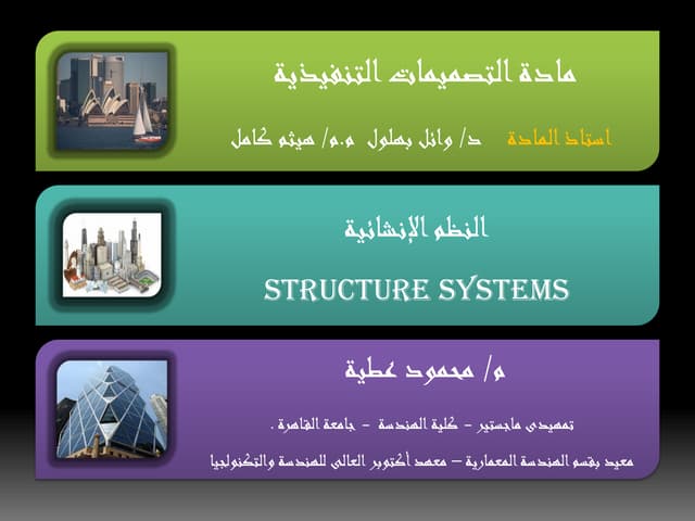 الأنظمة الأنشائية الهيكلية | PDF