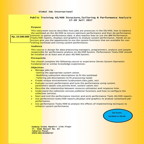 Public Training AS/400 Structure, Tailoring & Performance Analysis (17 ...