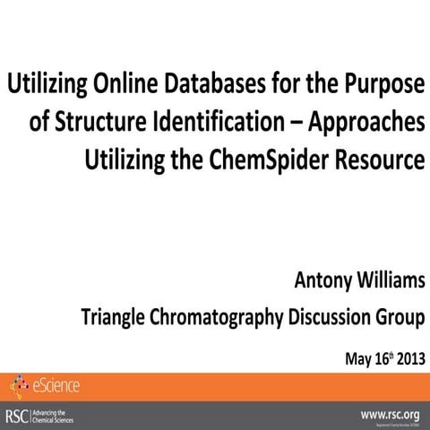 Utilizing Online Databases for the Purpose of Structure Identification – Approaches Utilizing ...