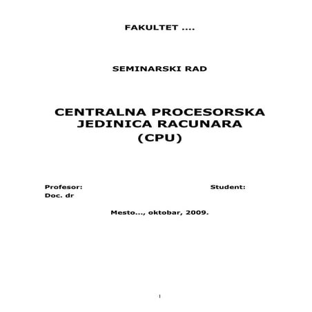 Struktura i funkcija procesora | DOC