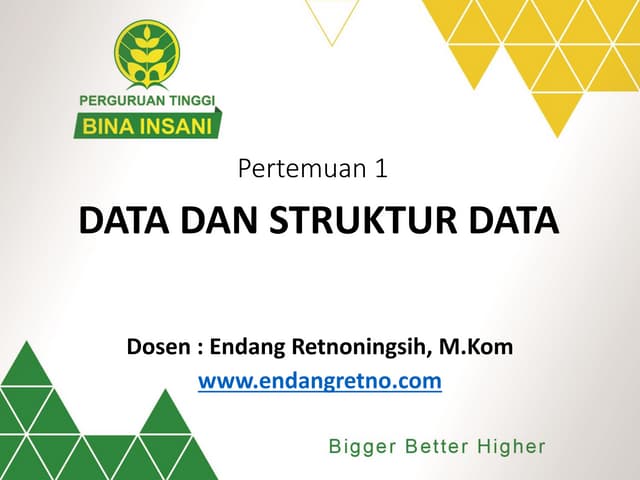 Pertemuan 1 Data Dan Struktur Data Pdf 1478