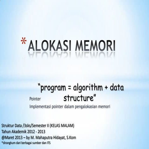 Struktur data (alokasi memory) | PPTX