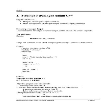 Struktur perulangan dalam c++ | PDF