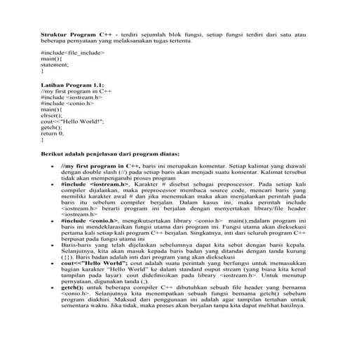 Struktur program c++ | DOCX