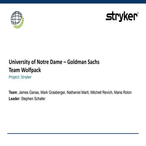 SIBC Goldman Sachs : Stryker/Smith & Nephew | PPT