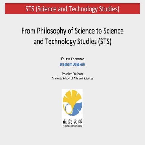 STS 1 From Philosophy of science to STS | PPT
