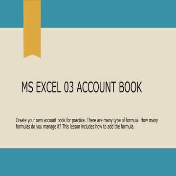 Sttp 3 e excel 03 account book | PPT