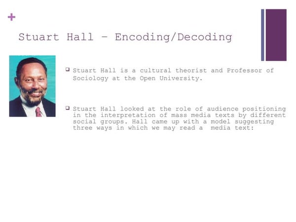 Encoding/Decoding Stuart Hall Encoding/Decoding Stuart Hall