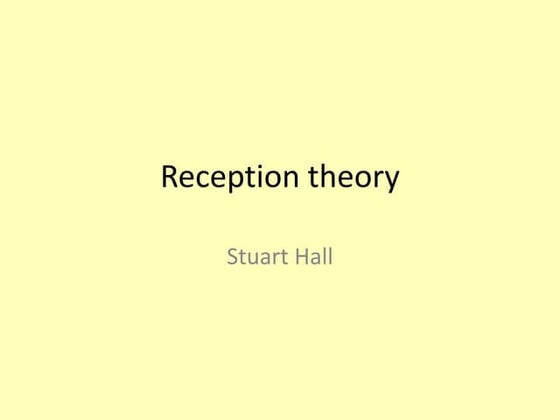 Hall's Reception theory | PPTX