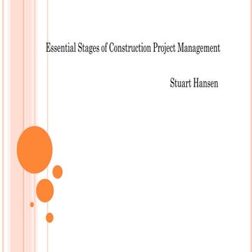 Essential Stages of Construction Project Management | PPT