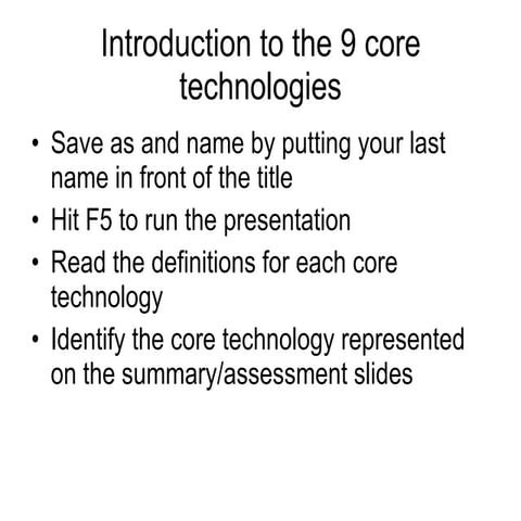 9 core technologies | PPT