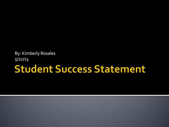 Success statements | PPT