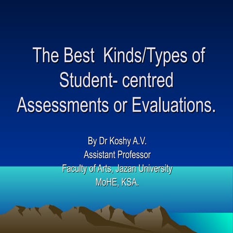 Student centered Evaluation | PPT