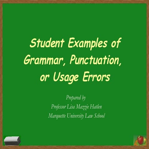Student Examples Of Grammar, Punctuation And Usage | PPT