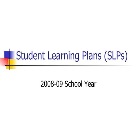 Student Learning Plans (Sl Ps)2008 | PPT