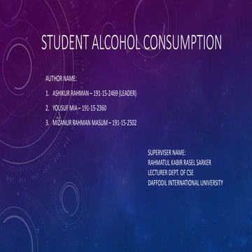 Student alcohol consumption | PPT
