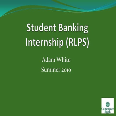 Student banking internship project | PPTX