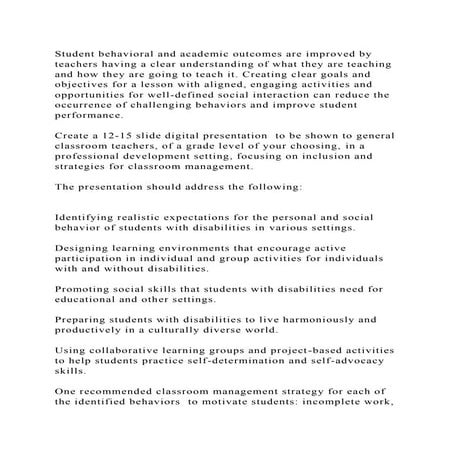 Student behavioral and academic outcomes are improved by teachers ha.docx