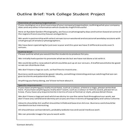 Student brief york college | PDF