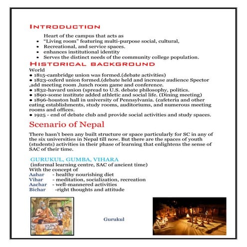 Literature Reivew of Student Center Design | PDF