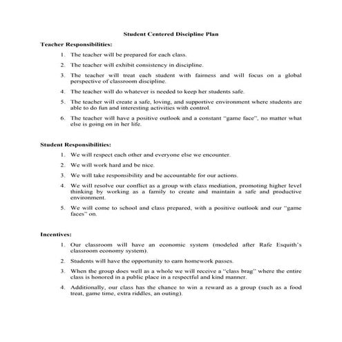 Student centered discipline plan | DOC