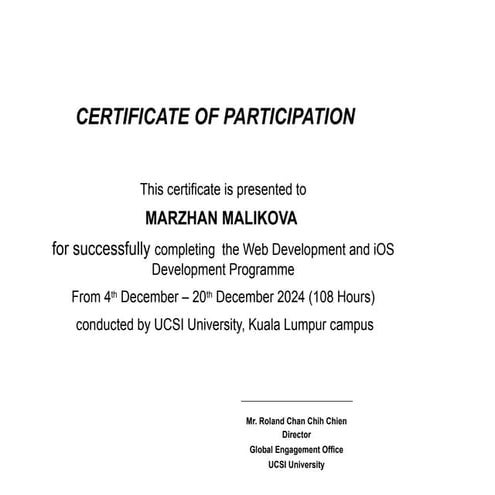 Student Certificates - Mobility Program - Almaty Polytechnic College ...