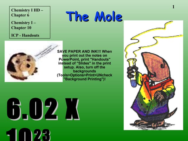 THE MOLE..learning discussion.pptx for grade 9 | PPTX