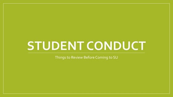 Code of conduct SDU How to Uni | PPT