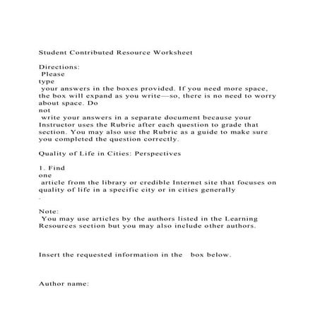 Student Contributed Resource WorksheetDirections Please .docx