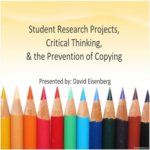 Critical Thinking and Preventing Student Copying | PPT | Homework and ...