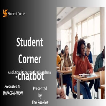 Student corner Ai powered chatbot by The Rookies from SJIT. | PPTX
