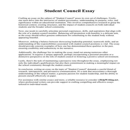Student Council Essay | PDF
