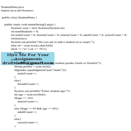 StudentData.javaimport java.util.Scanner; public class Student.pdf