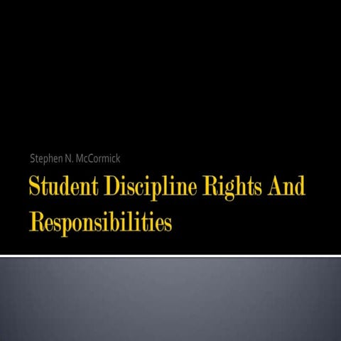 Student Discipline Rights And Responsibilities | PPT