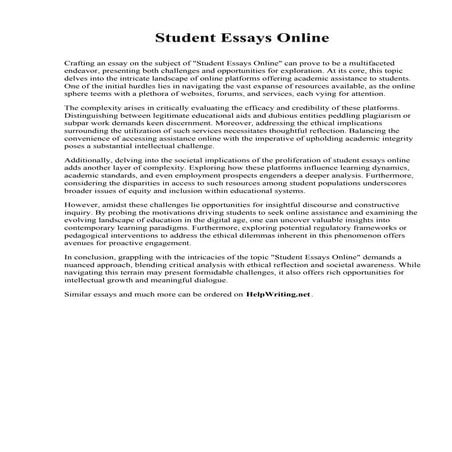 Student Essays Online. Kansas Wesleyan University | PDF
