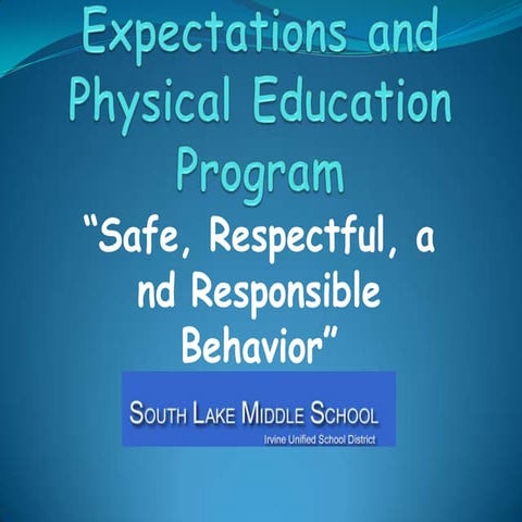 Student Expectations - Physical Education | PPTX