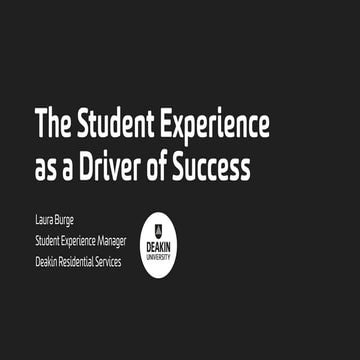 The Student Experience as Driver of Success | PPT