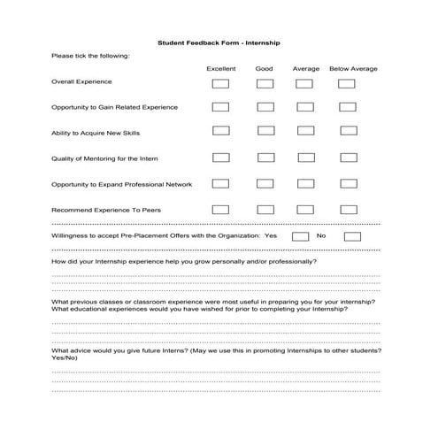 Student feedback form (1) | PDF