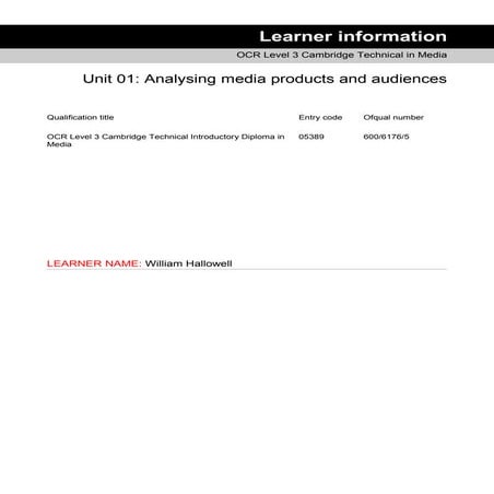 AQA A-Level Media Studies Specification | PDF