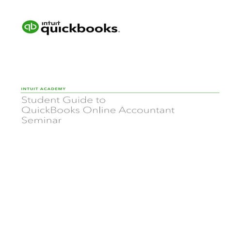 Student guide for quick books online accountant | PDF