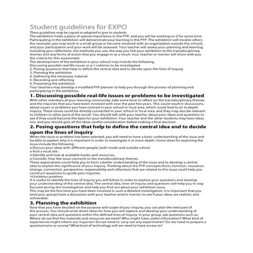 Student guidelines for expo | DOCX