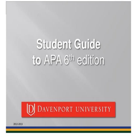 Student Guide To APA 6 Th Edition | PPT