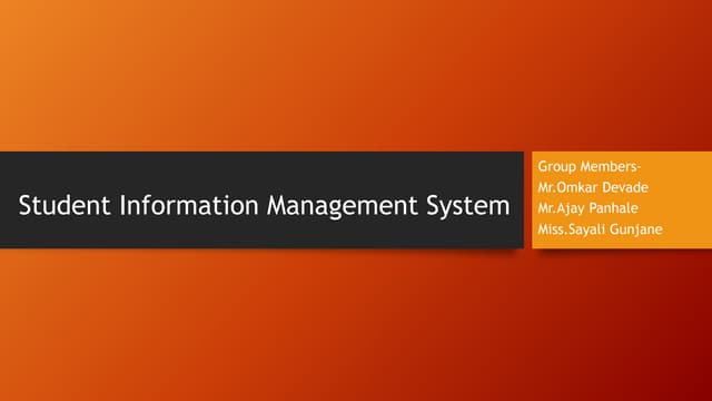 Student Management System best PPT | PPTX